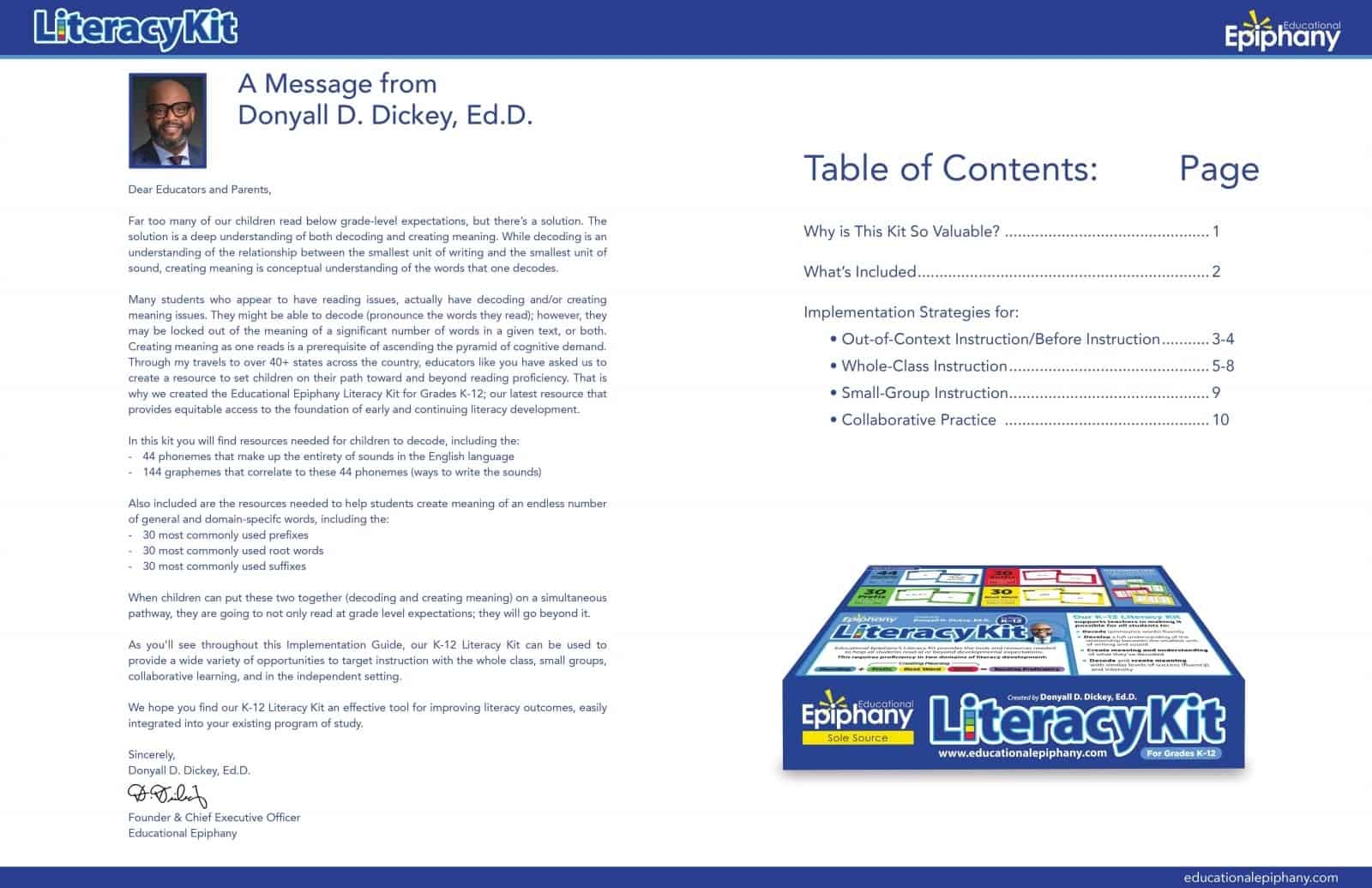 Literacy Kit Implementation Instructions – Educational Epiphany